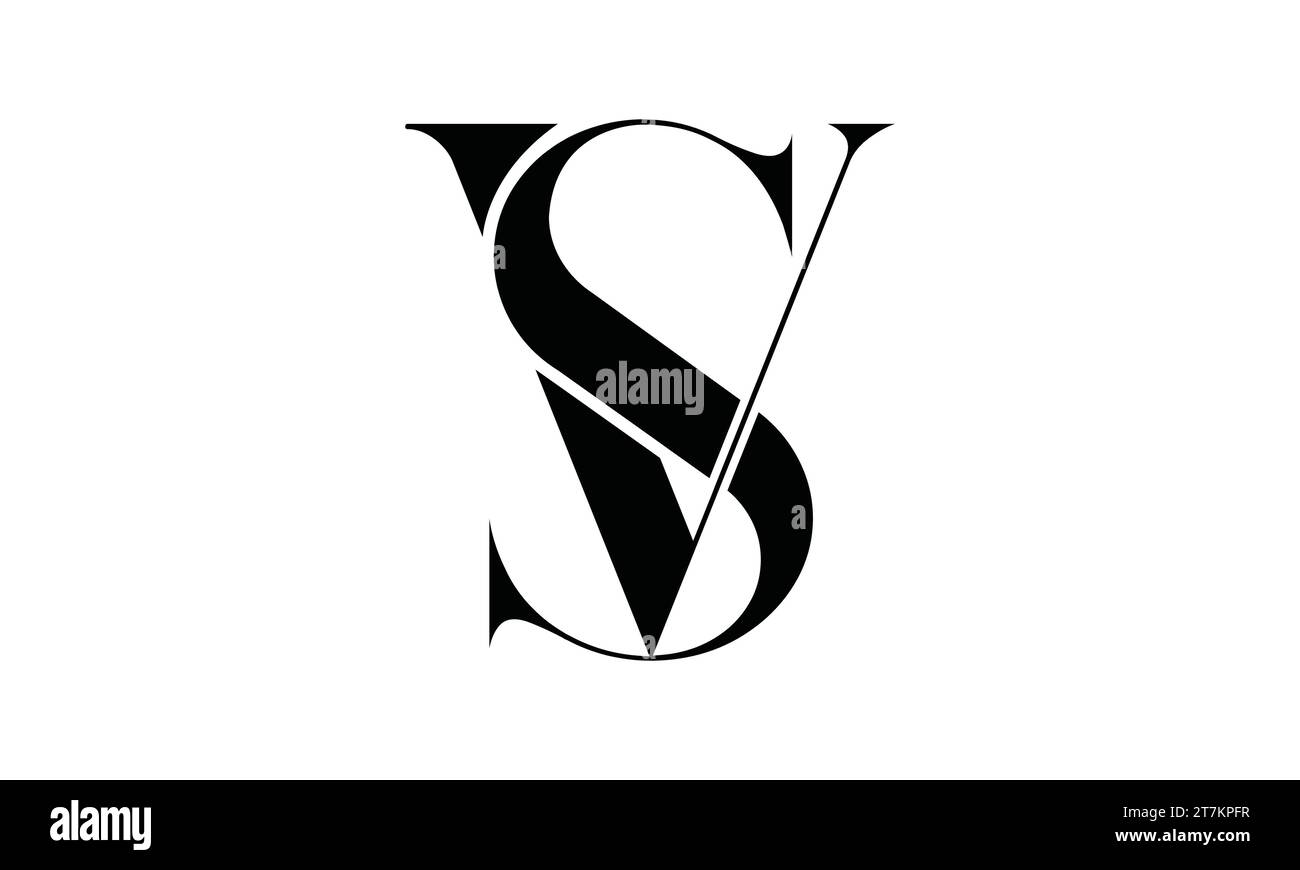 Luxury Initial SV or VS Monogram Text Letter Logo Design Stock Vector Image & Art - Alamy