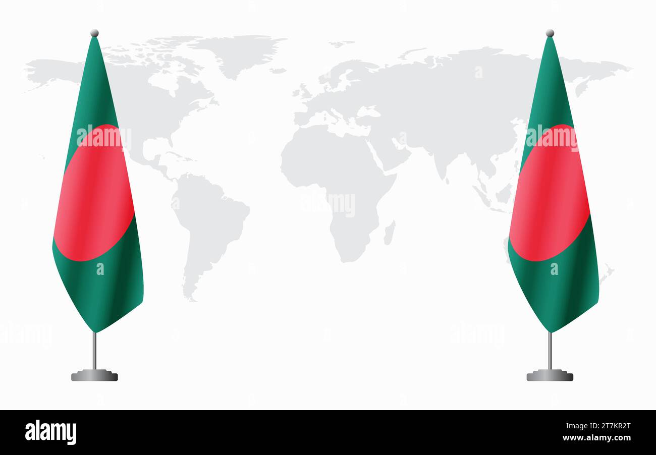 Bangladesh and Bangladesh flags for official meeting against background ...