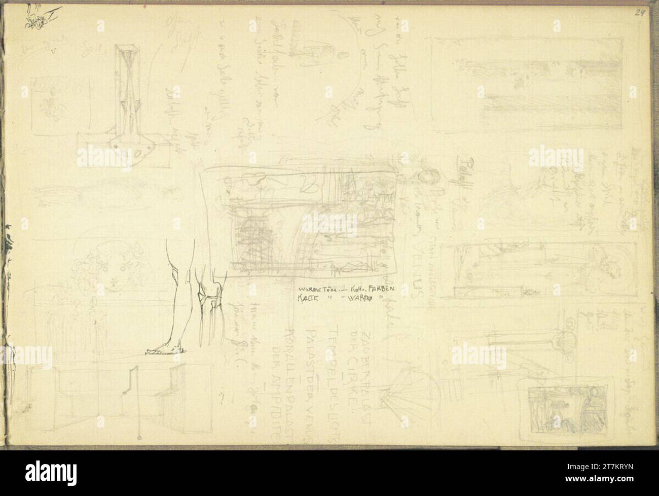 Alexander Rothaug Detailed studies for the "Palace of Venus", notes ...