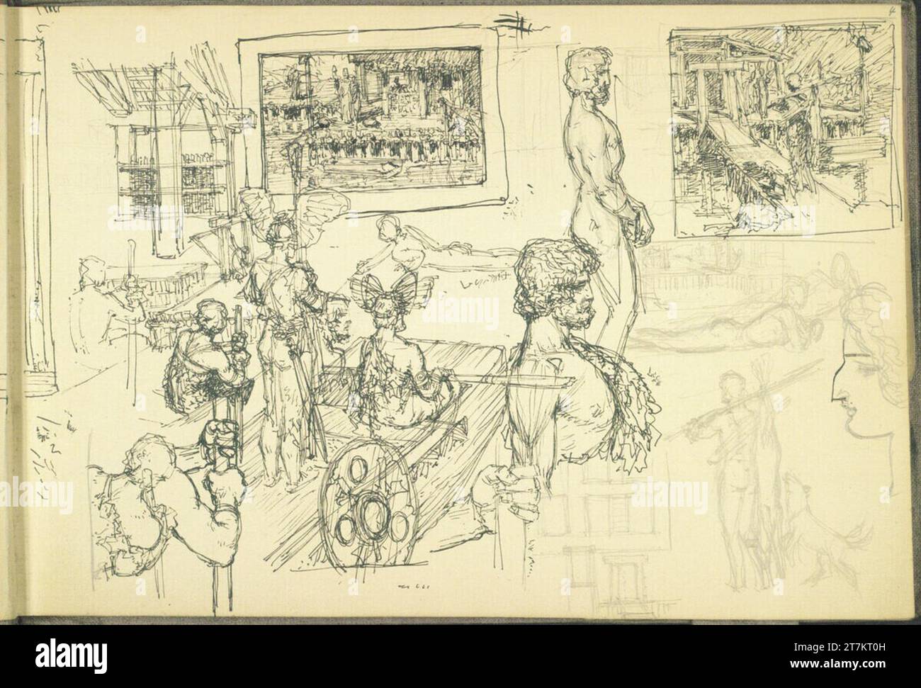 Alexander Rothaug Different sketches, two composition designs. Pencil ...