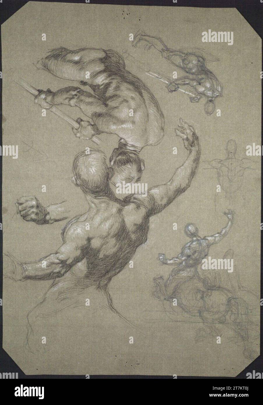 Alexander Rothaug Study sheet with two Kentaurs and in the opposite ...