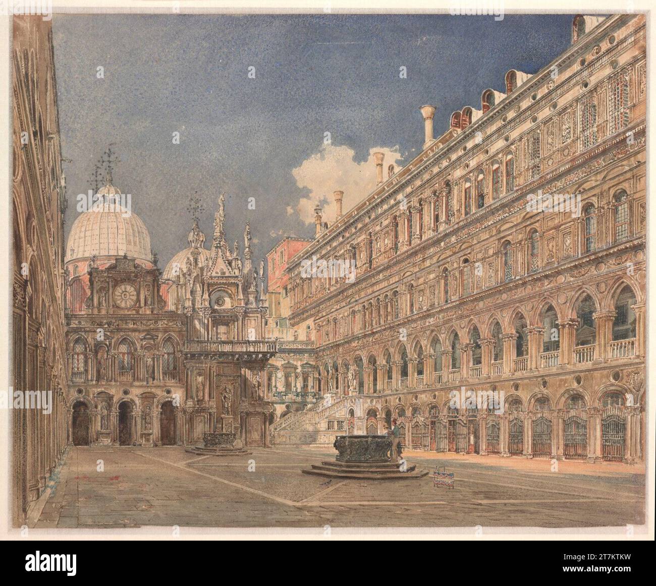 Rudolf von Alt Court of the Doge Palace in Venice. Watercolor (lower ...