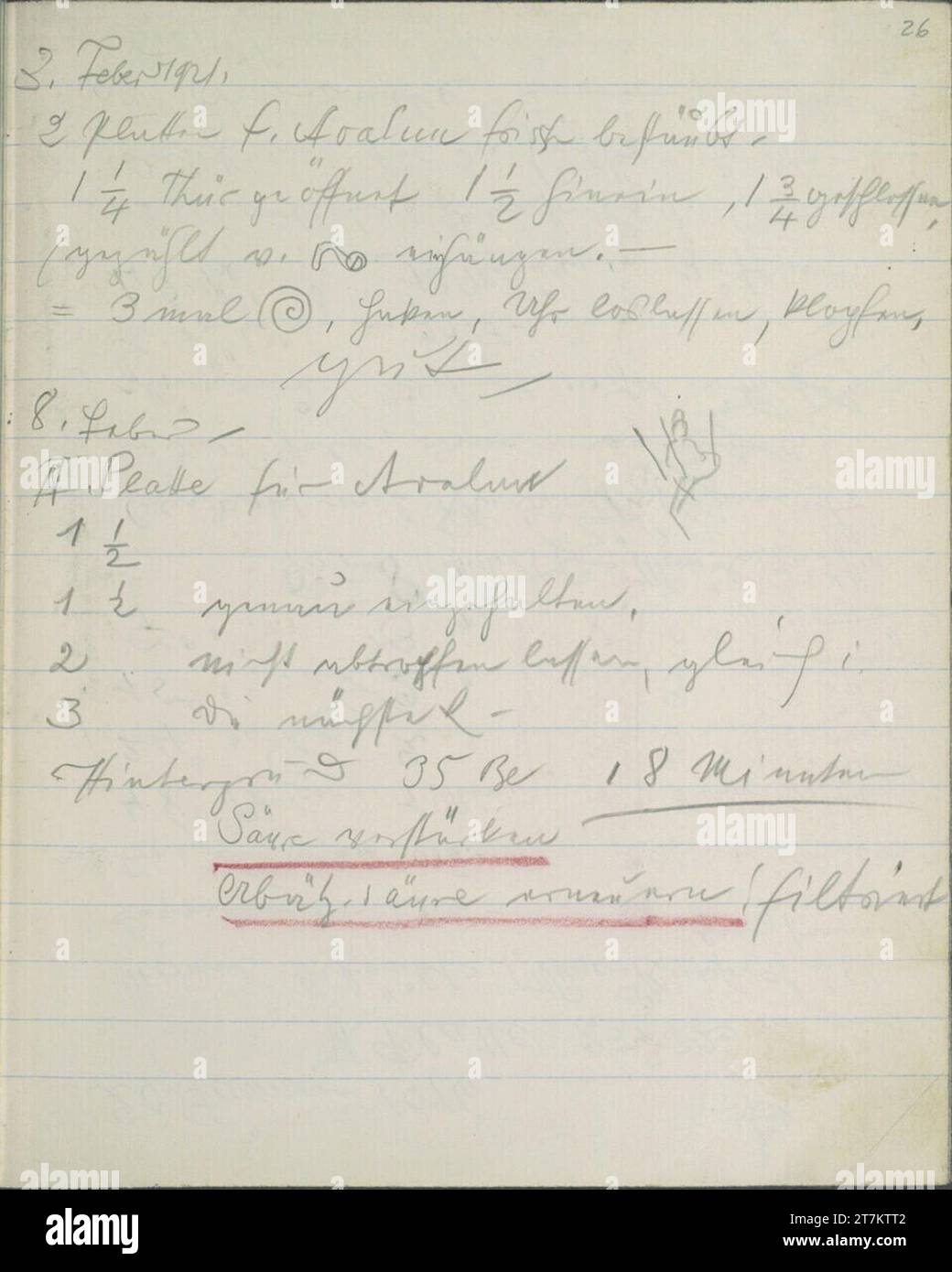 Richard Teschner Notes on records for "Avalun"; Small sketch of a ...