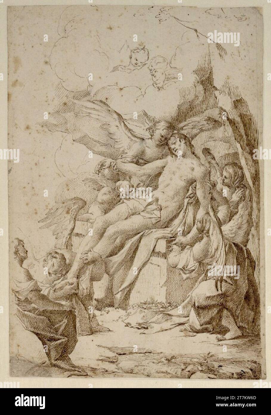 Josef Winterhalder d. Ä. Angels confine the body of Christ. Feder in ...