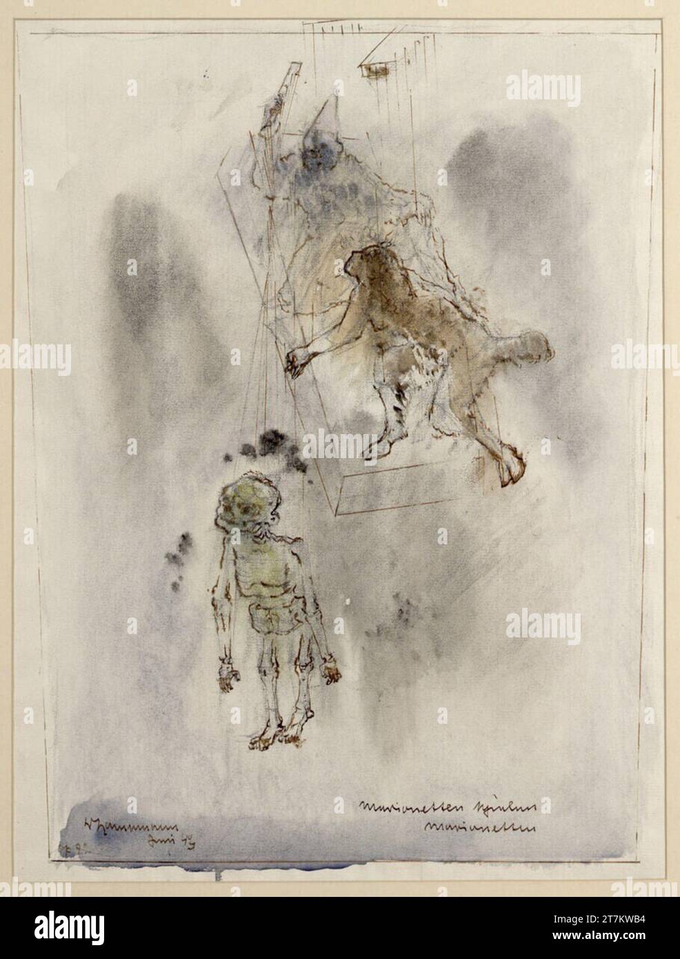 Walter Kampmann Marionettes play puppets. Tinted spring markings with ...