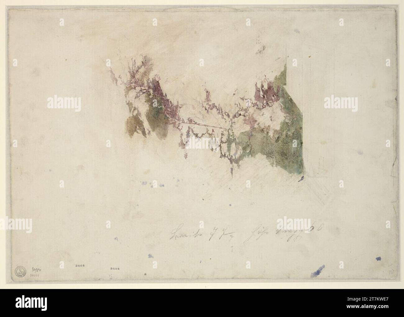 Rudolf von Alt Sketch of a landscape. Watercolor 1897 , 1897 Stock ...