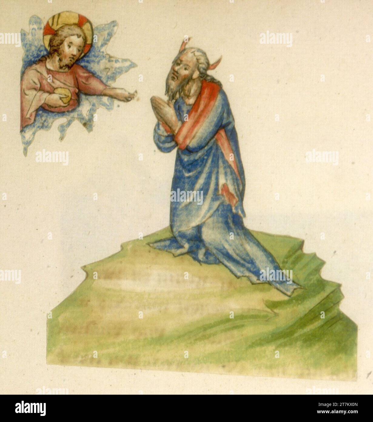 Anonym God appears Moses. Colored pen drawing 1420-1430 , 1420/1430 ...