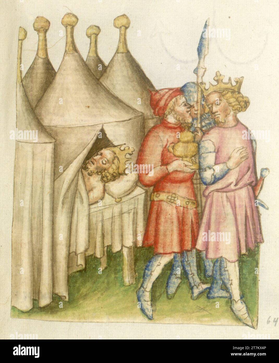 Anonym David scorned Saul. Colored pen drawing 1420-1430 , 1420/1430 ...