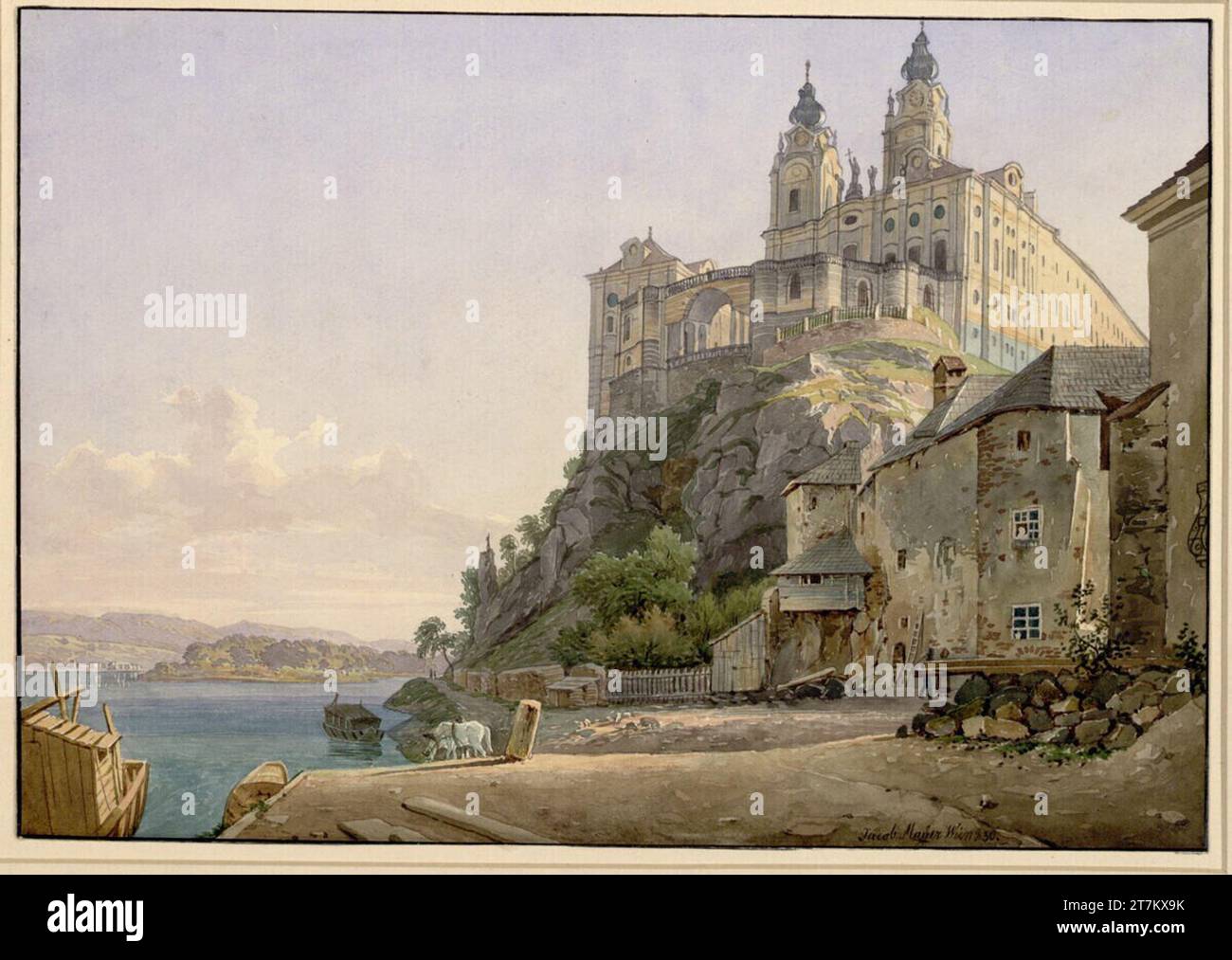 Jacob Mayer Stift milk. Watercolor, over pencil, in places gloss ...