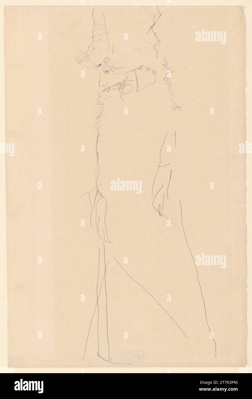 Egon Schiele Portrait Gerti Schiele with closed eyes. Pencil on ...