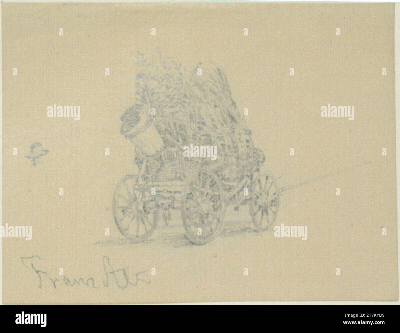 Franz Alt Ladder car. Pencil Sketchbook: 1847-1854 , 1847/1854 Stock ...