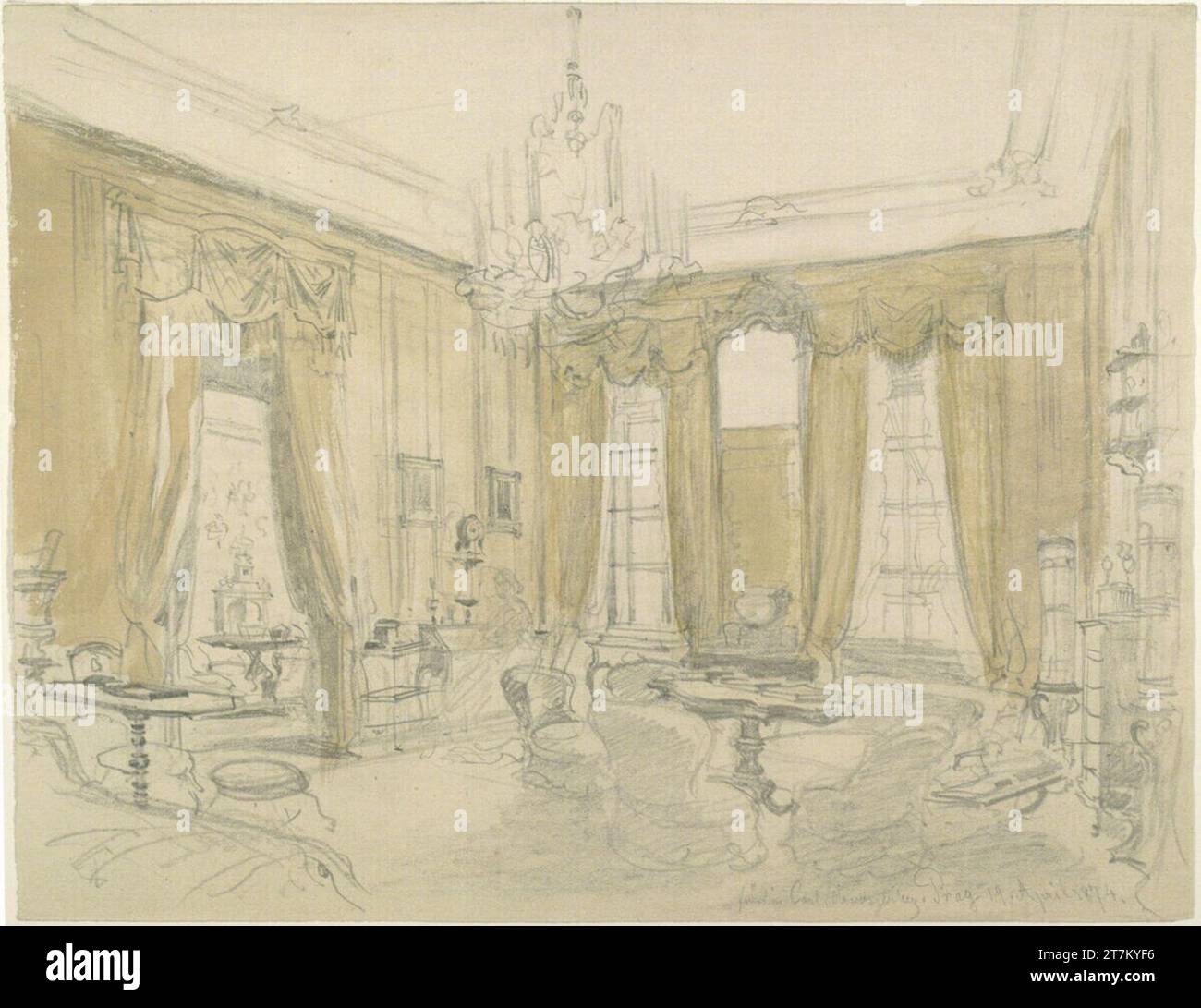 Franz Alt Princess Carl Schwarzenberg, Prague, on April 19, 1874 ...