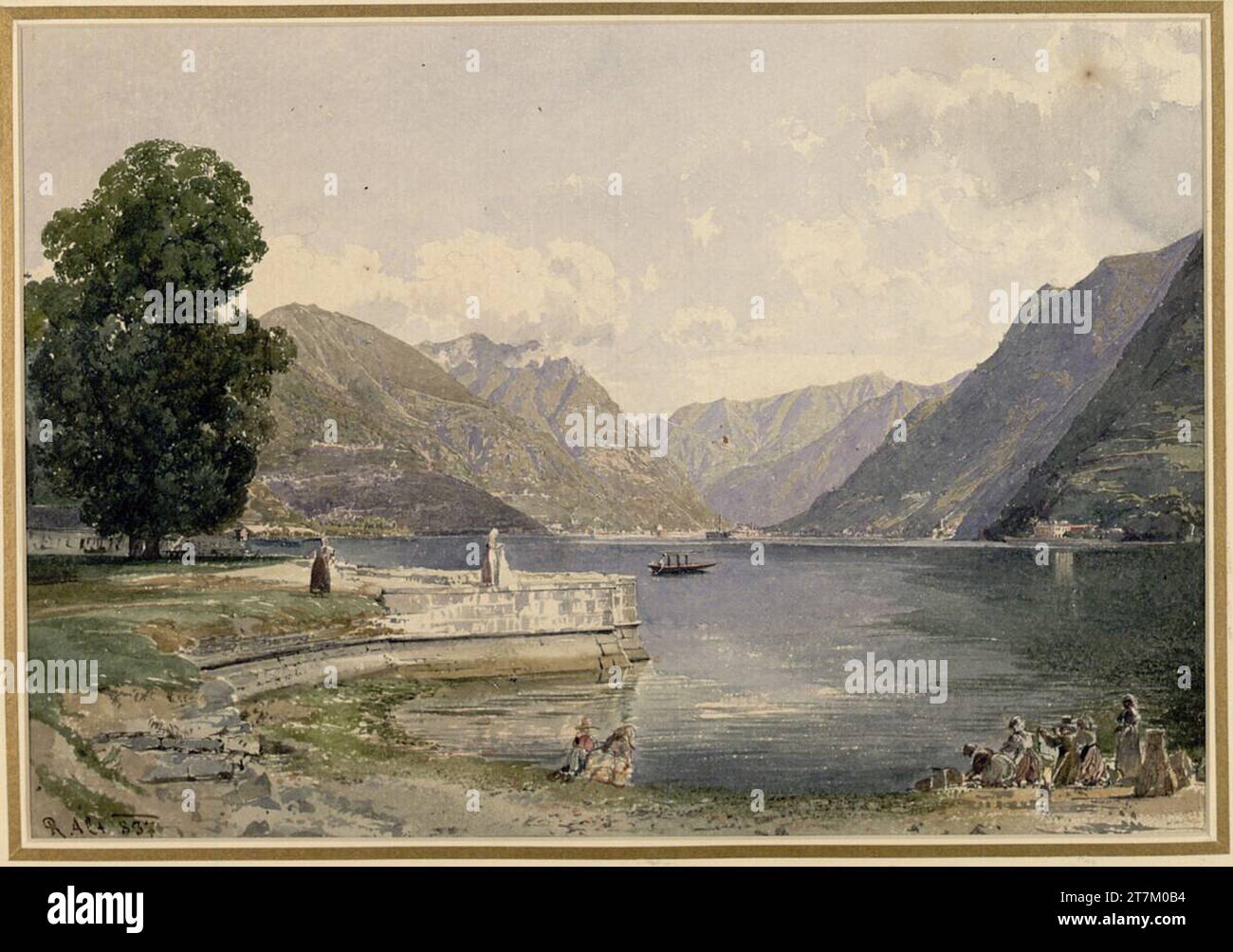 Rudolf von Alt The Comose Lake Torno. Pencil, watercolor 1837 , 1837 ...
