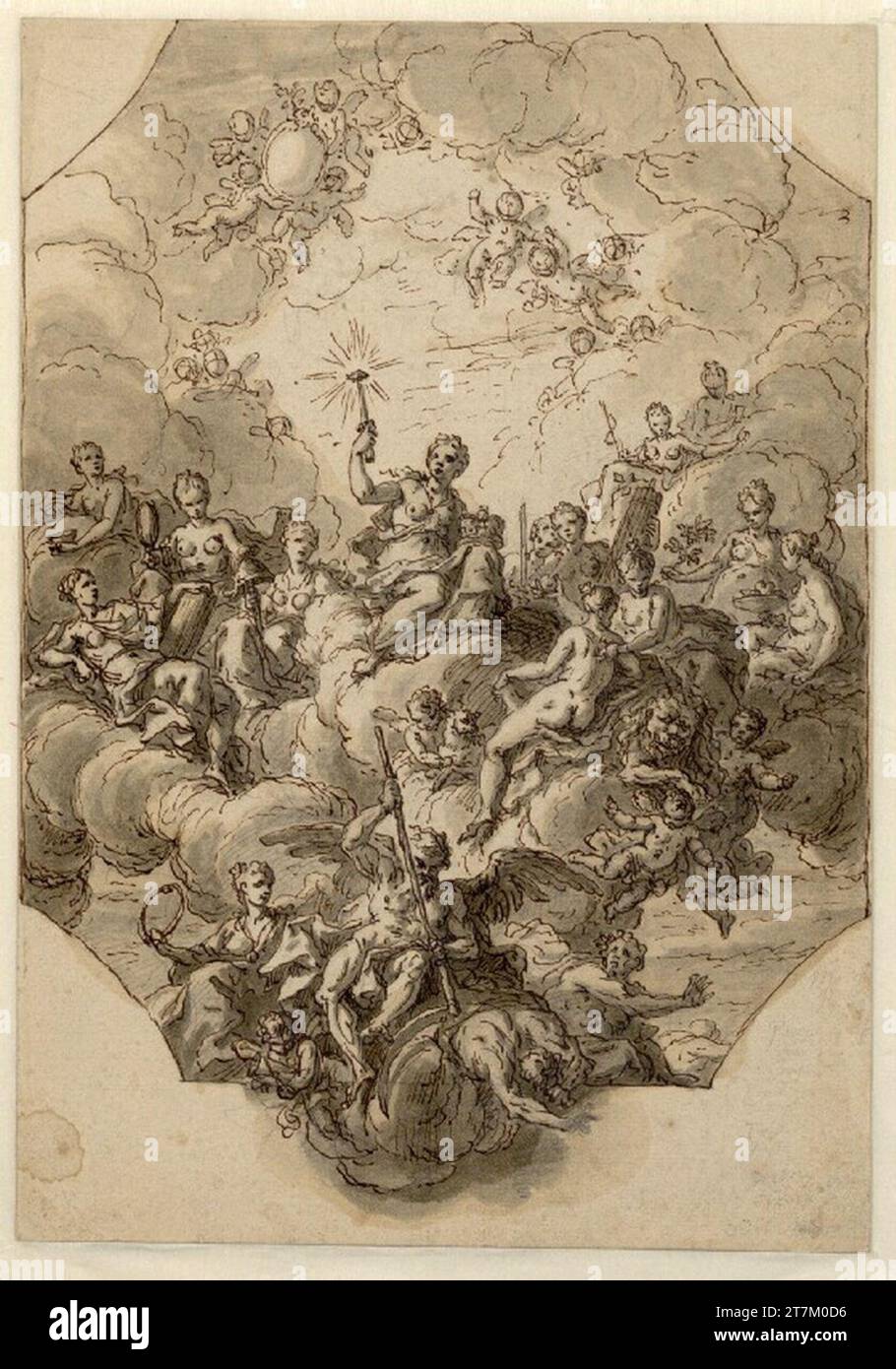 James Thornhill The truth reveals the royal virtues (draft for opaque ...