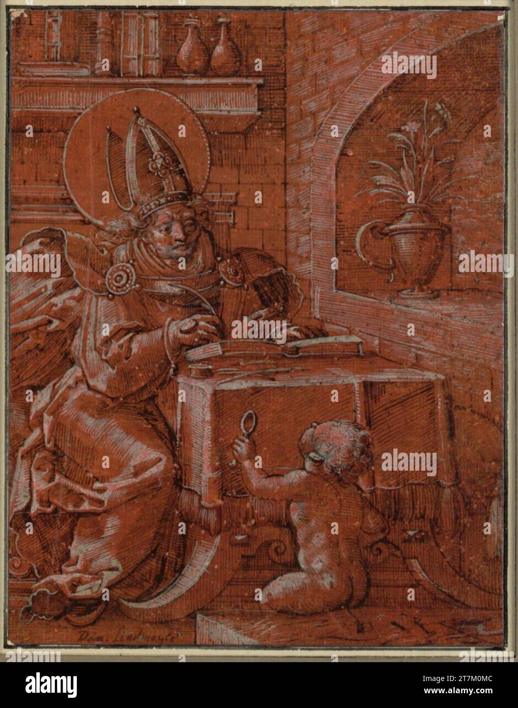 Daniel Lindtmayer d. J. Saint Augustine (target tear). Feder in black ...