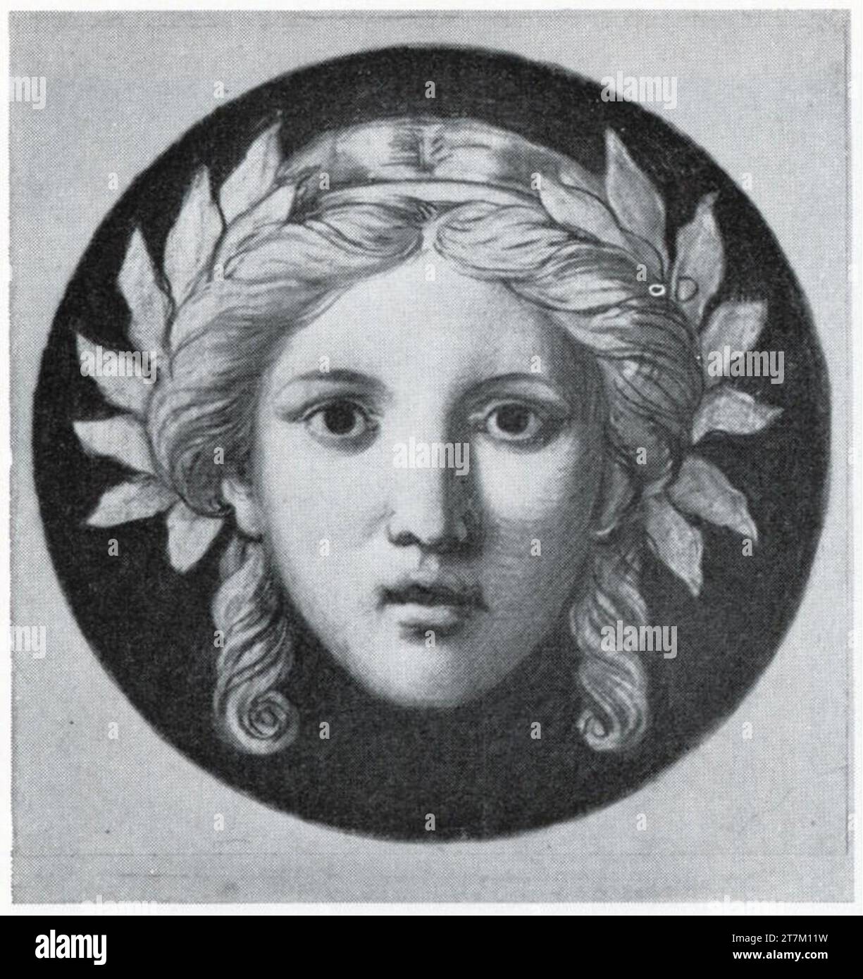 Karl Rahl (The Younger) Medallion: girl mask. Coal Stock Photo - Alamy