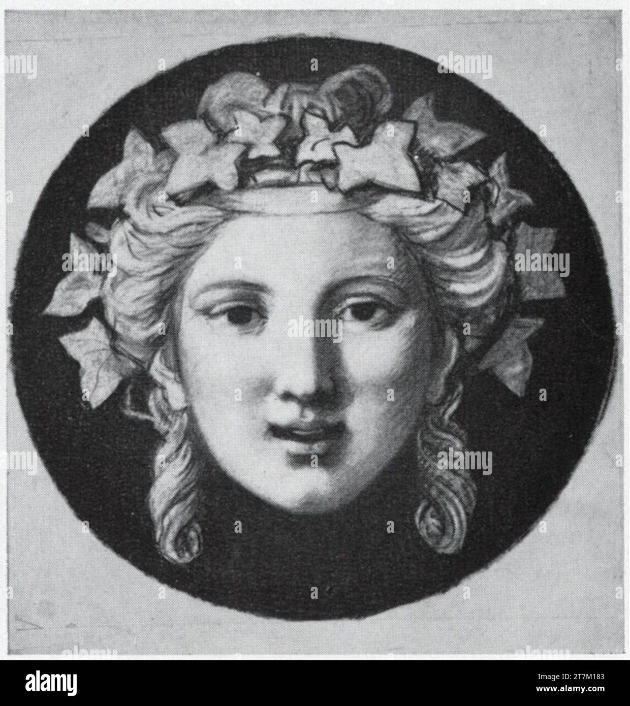 Karl Rahl (The Younger) Medallion: girl mask. Coal Stock Photo - Alamy
