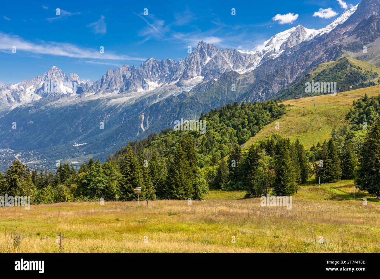 Chamonix mountain peaks summits from Col de Voza beautiful summer ...