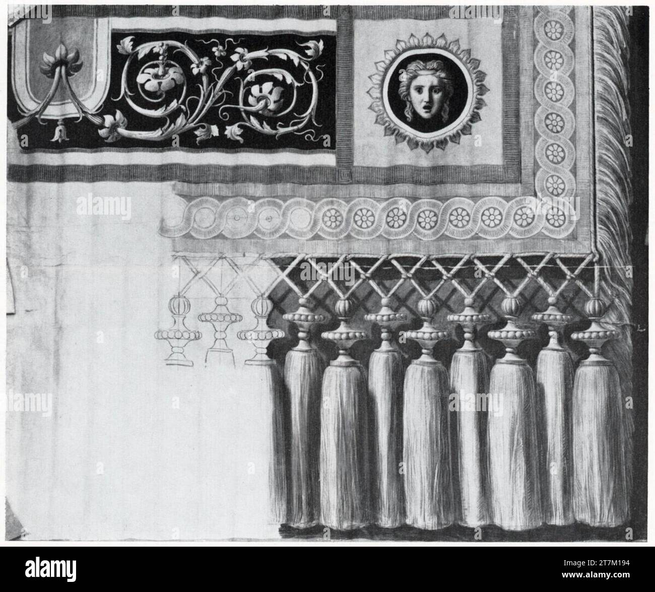 Karl Rahl (The Younger) Border with tassels. Coal Stock Photo - Alamy