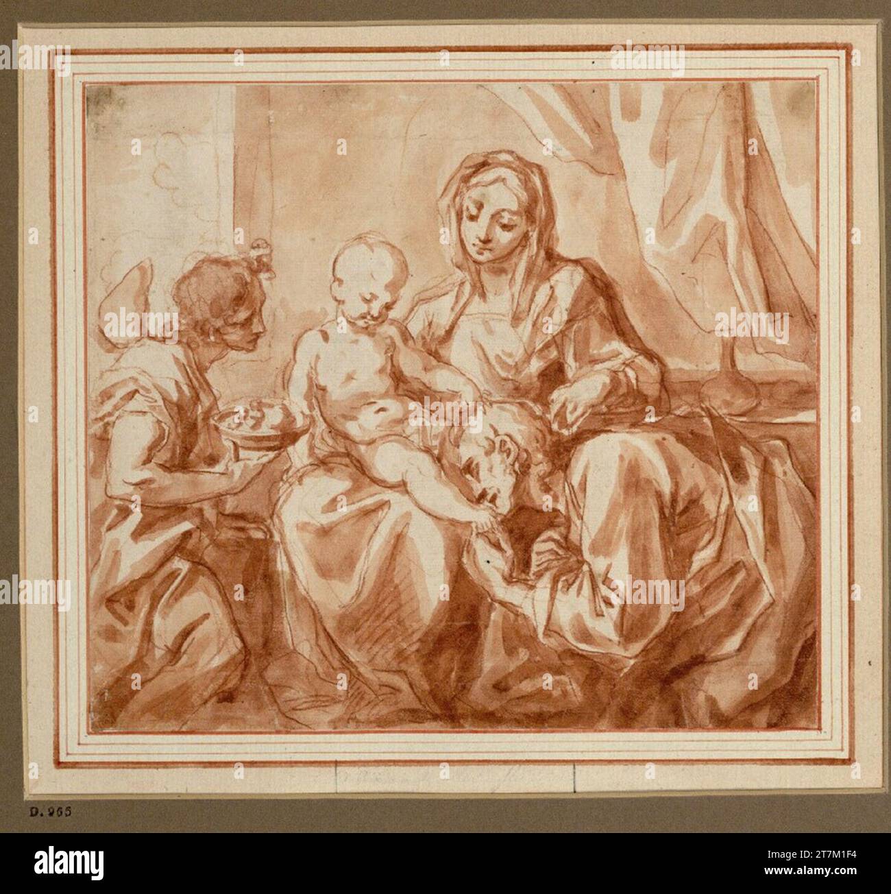 Johann Adam Müller Holy family. Reddish, red laved Stock Photo - Alamy