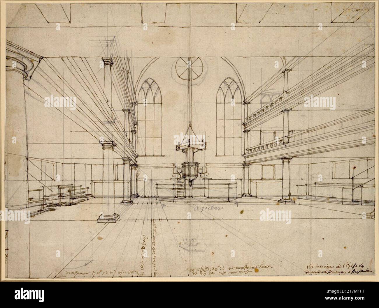 Anonym Interior view of the Remonstrant or Arminian Church in Amsterdam ...