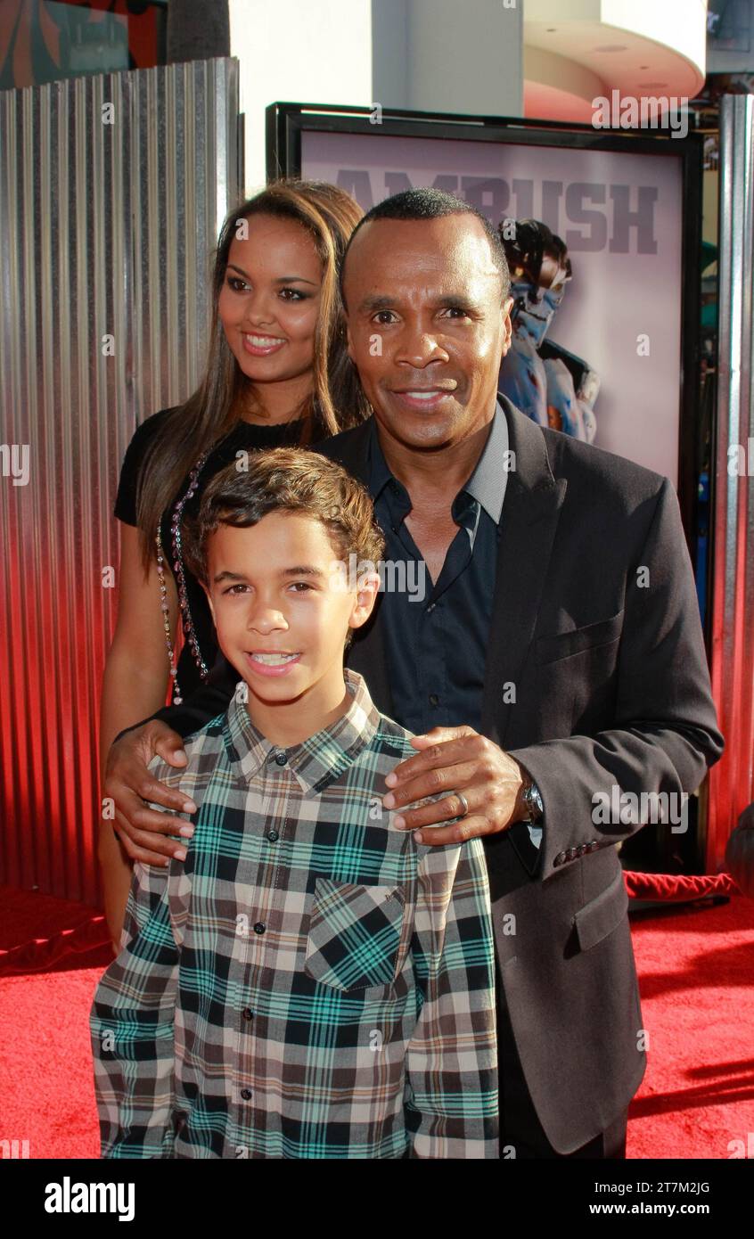 Sugar Ray Leonard and Family at the World Premiere of DreamWorks ...