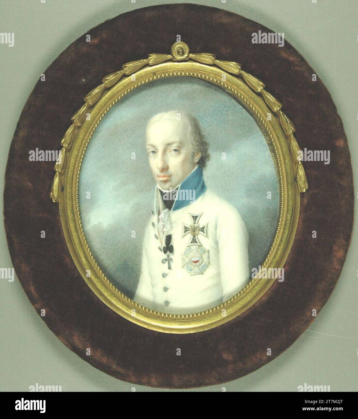 Franziska Schöpfer Carl, Archduke of Austria (1771-1847), in a white uniform with blue collar ...