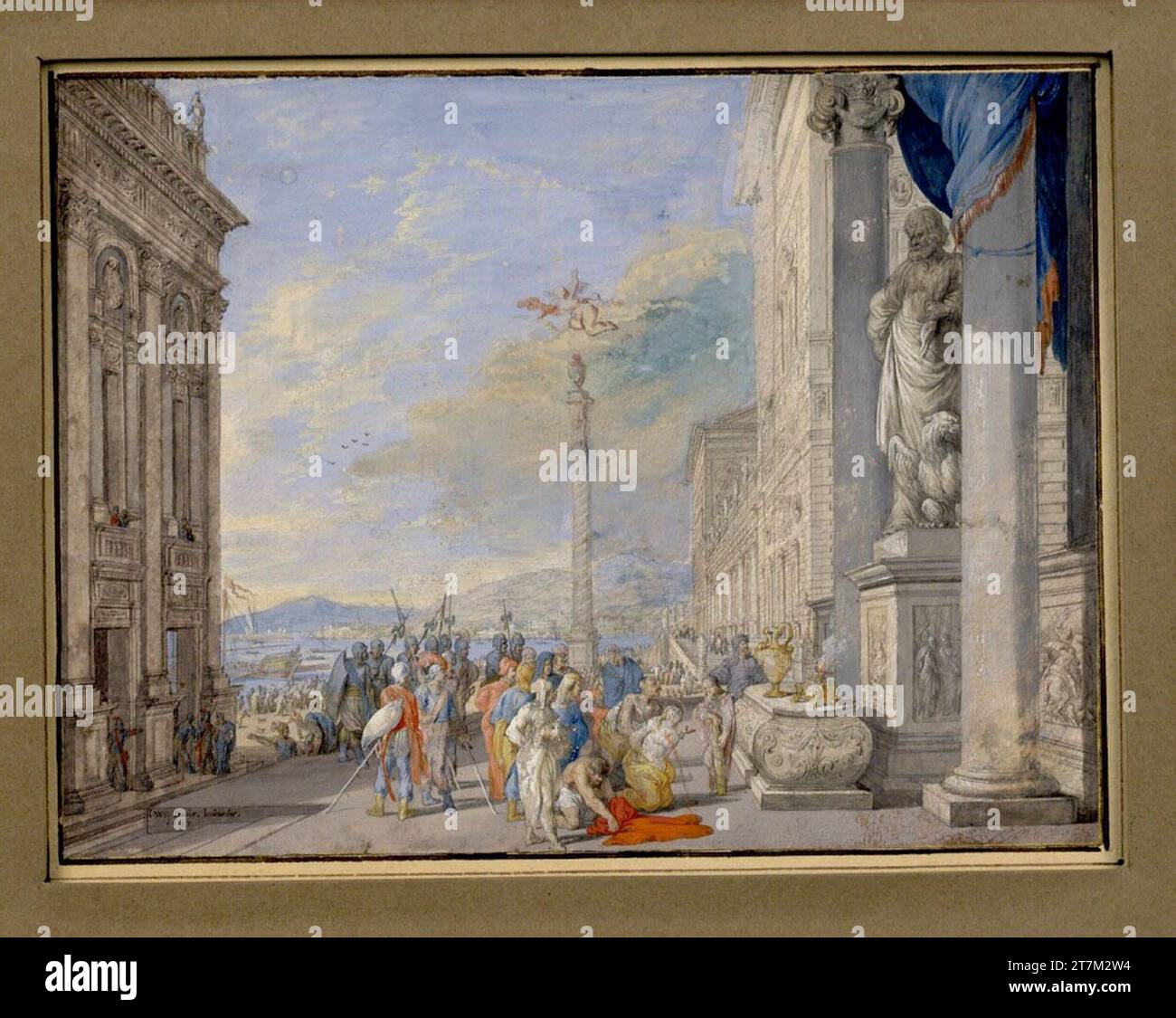 Johann Wilhelm Baur Martyrdom of a saint. Cover color miniature on ...