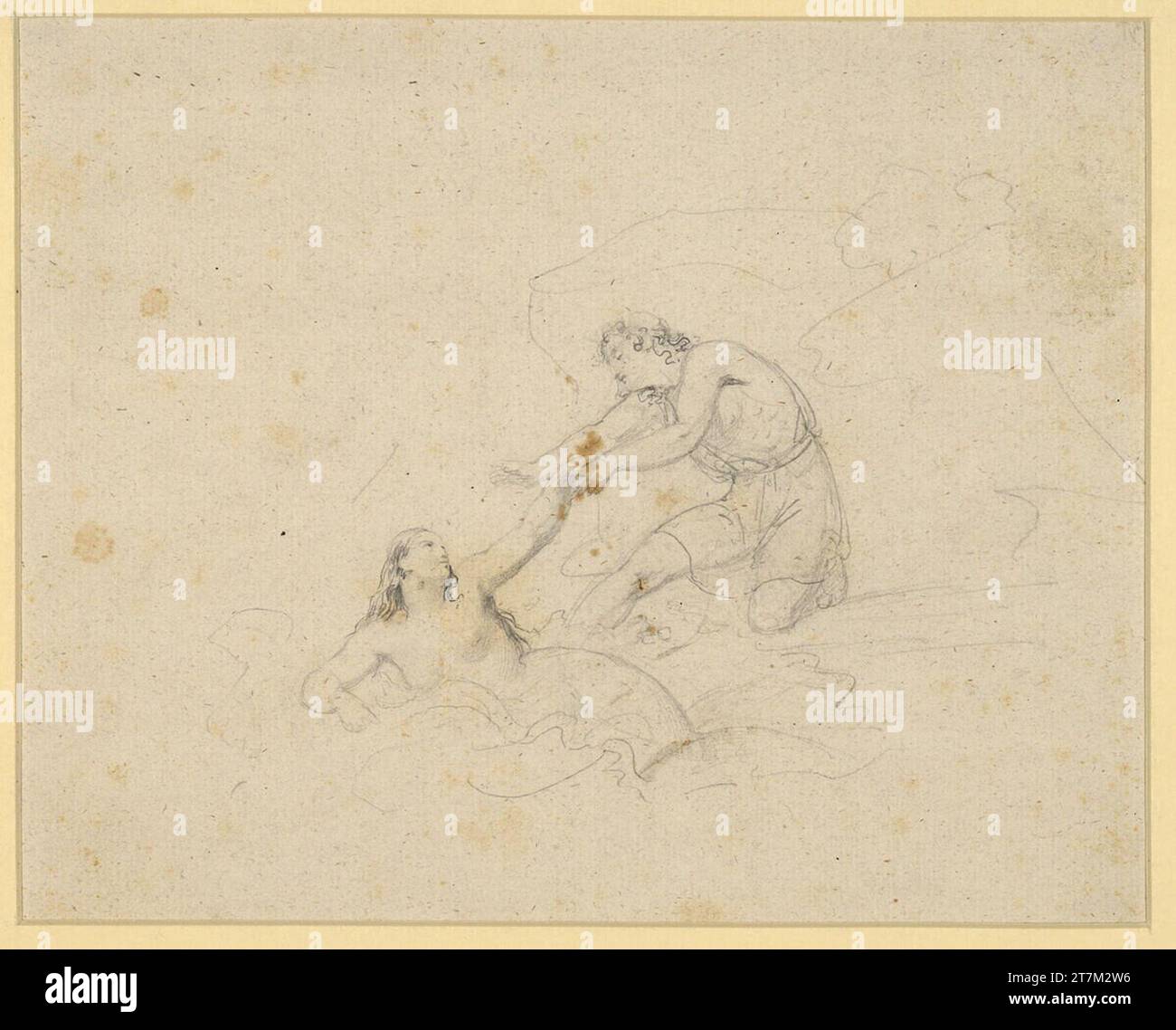 Josef Danhauser To Goethe's ballad "The Fischer". Pencil around 1841 ...