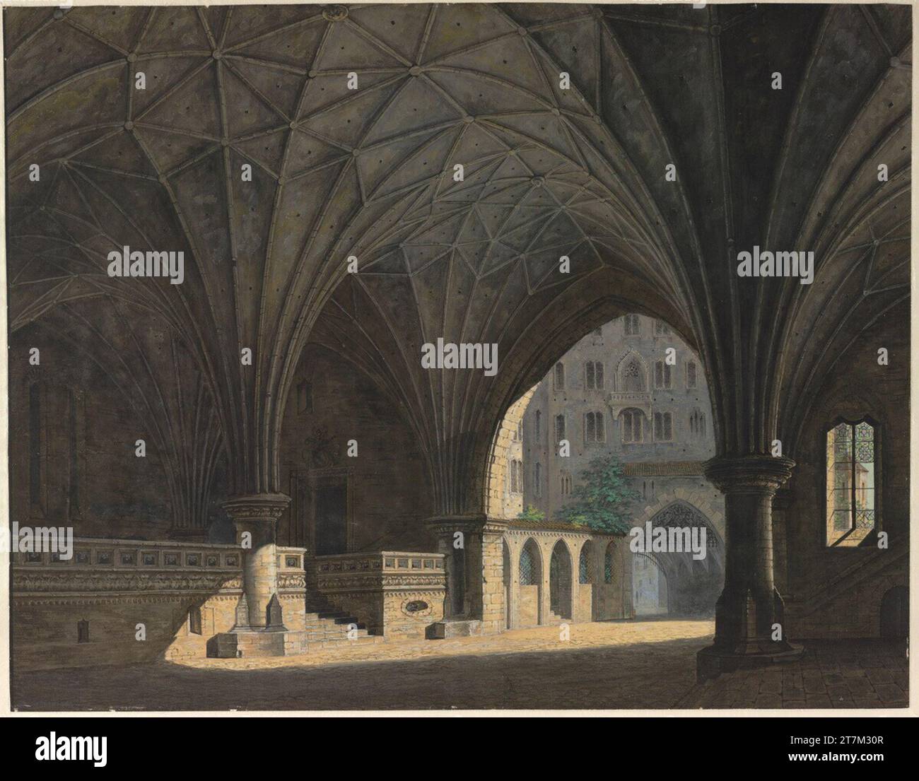Gothic castle black and white painting hi-res stock photography and ...