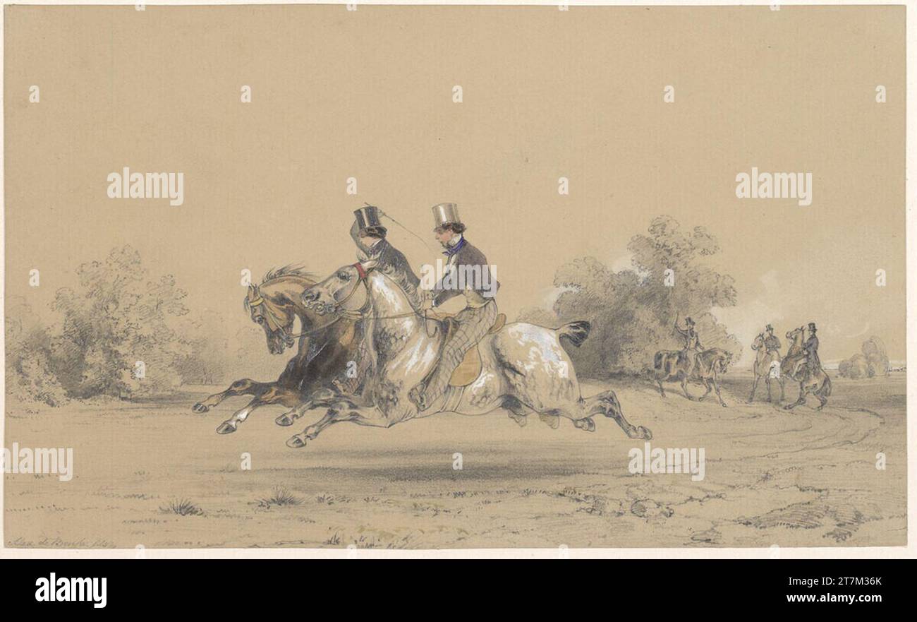 Alexander Knight von Bensa d. J. Knight Horse blind. Chalk, pencil ...