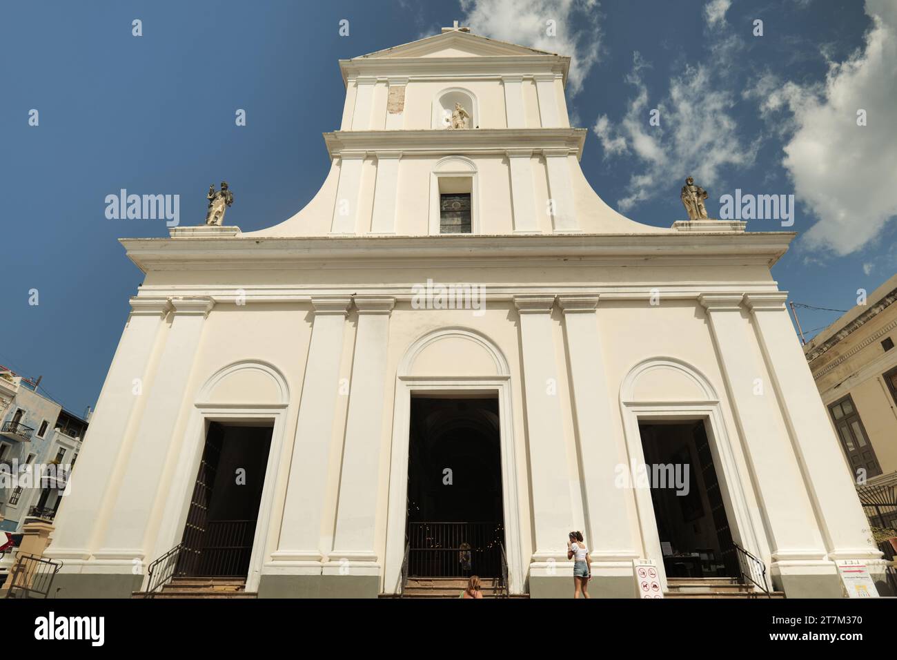 The facade of Catedral Basilica Menor de San Juan Bautista Stock Photo ...