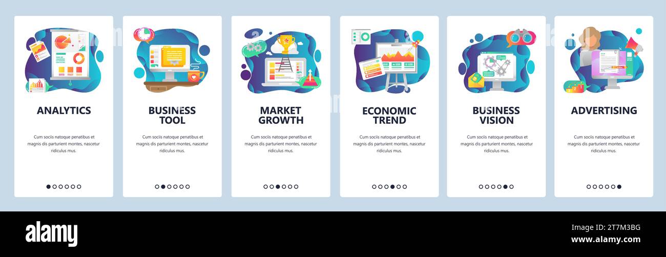 Mobile app onboarding screens. Business analytics, marketing and ...