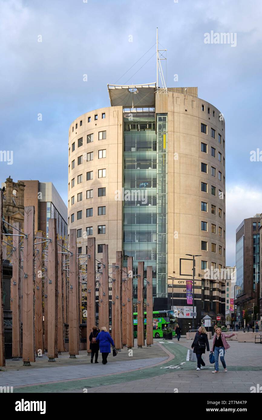 Recently remodelled and pedestrianised, City Square, showing the Making ...