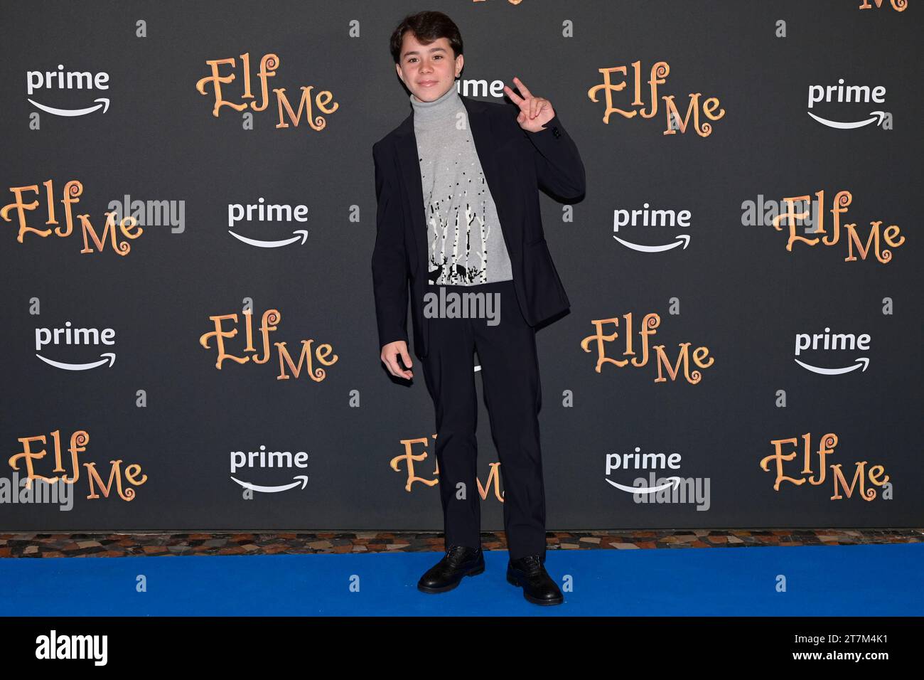 Federico Ielapi attends the blu carpet of the premiere of the movie ...