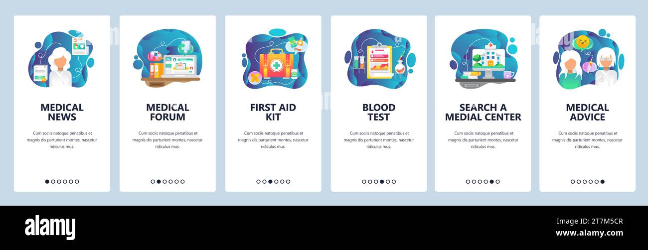 Mobile app onboarding screens. Medical doctor prescription, hospital ...