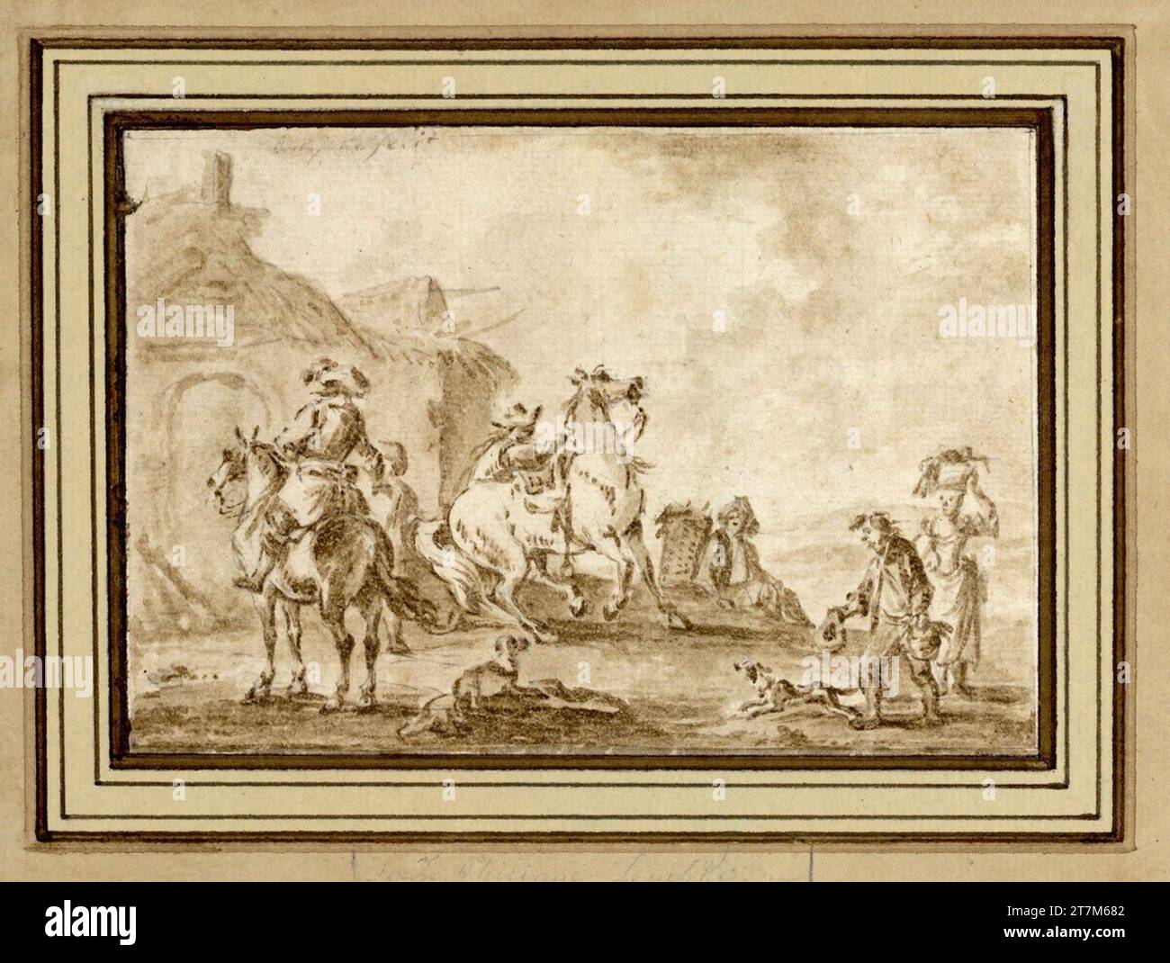 Johann Phillip Lembke A farmer welcomes two riders. Leading handle ...