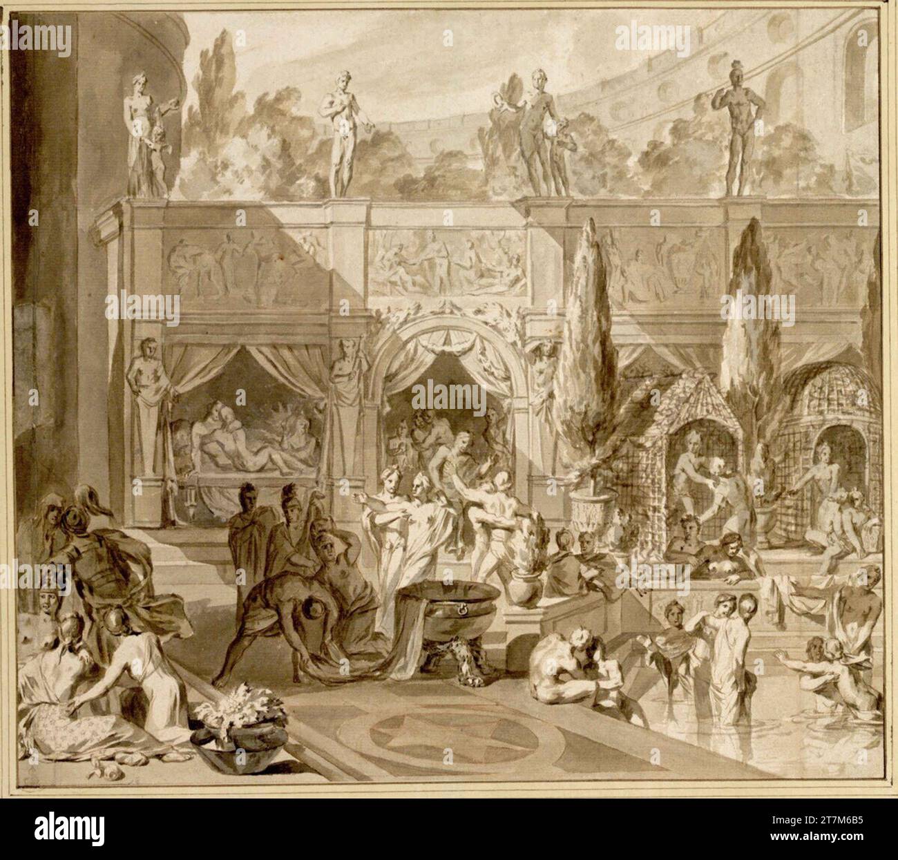 Ottmar Elliger der Jüngere Love festival in a bath house. Redtel, brush ...