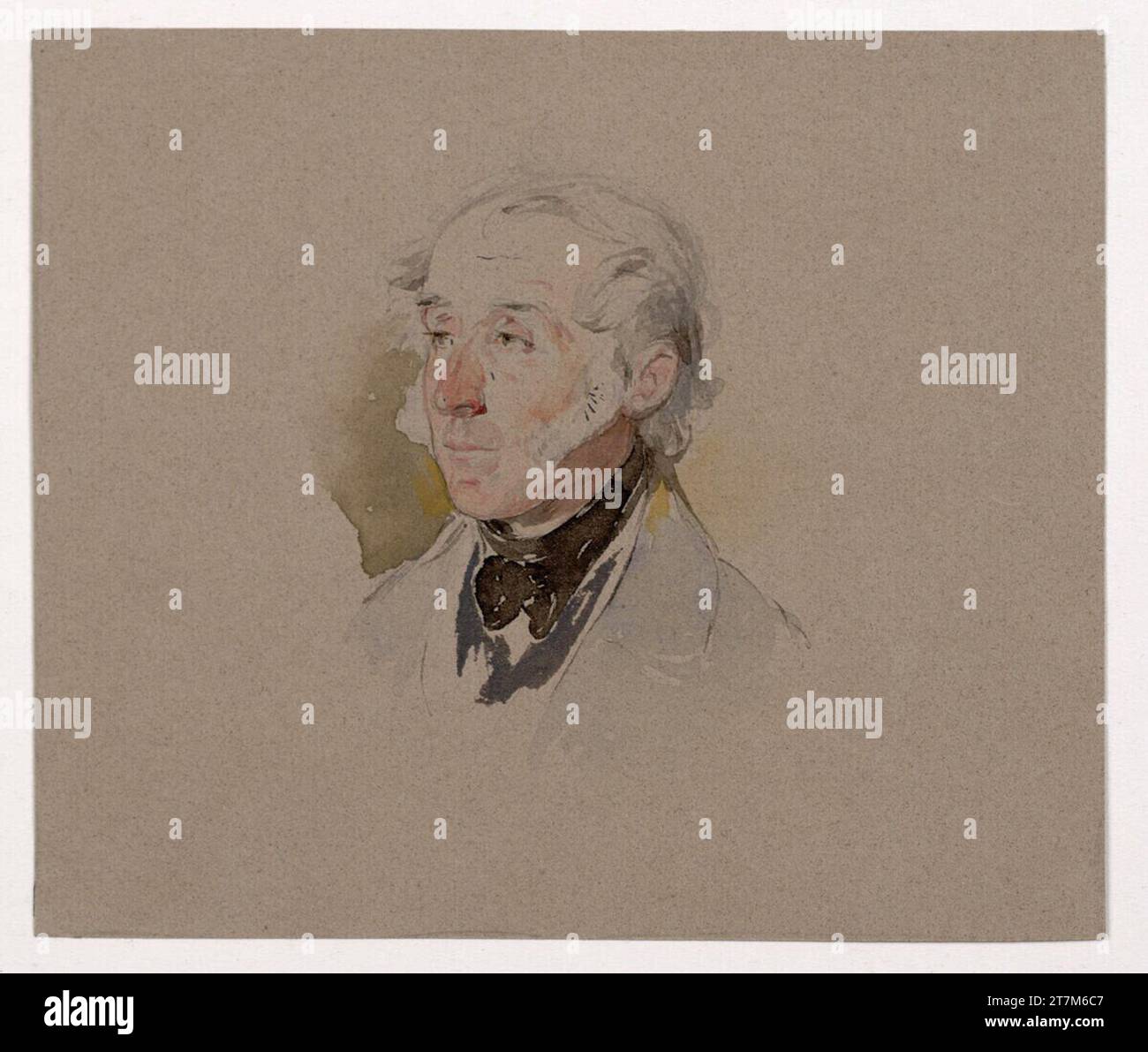 Peter Fendi Men's portrait (sheet from the "Liechtensteinalbum", so ...