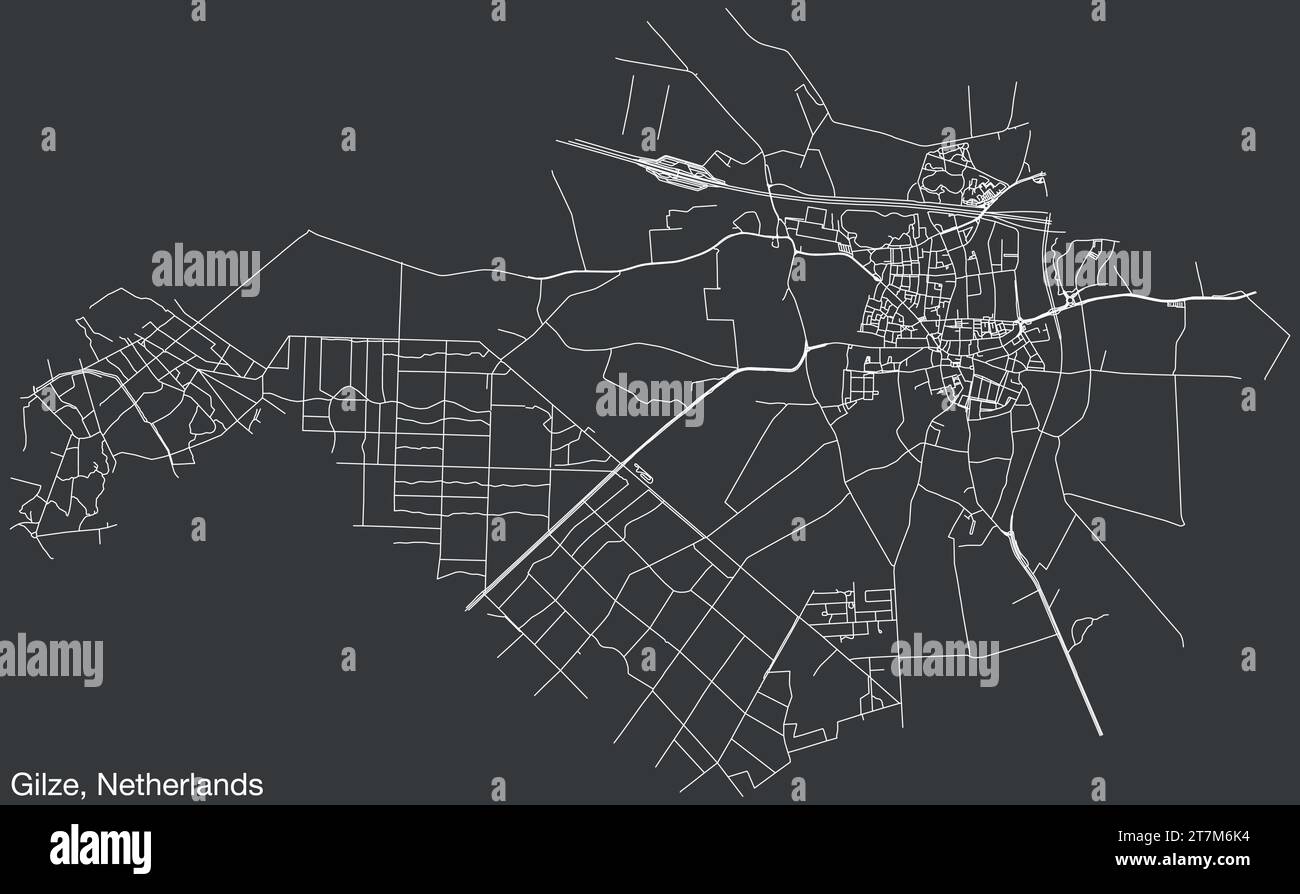 Street roads map of GILZE, NETHERLANDS Stock Vector Image & Art - Alamy