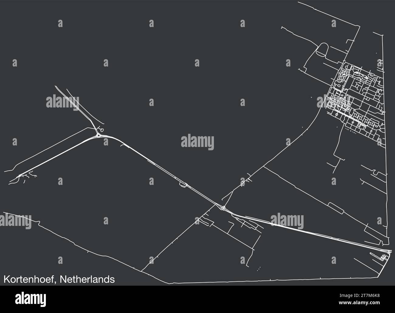 Street roads map of KORTENHOEF, NETHERLANDS Stock Vector Image & Art ...