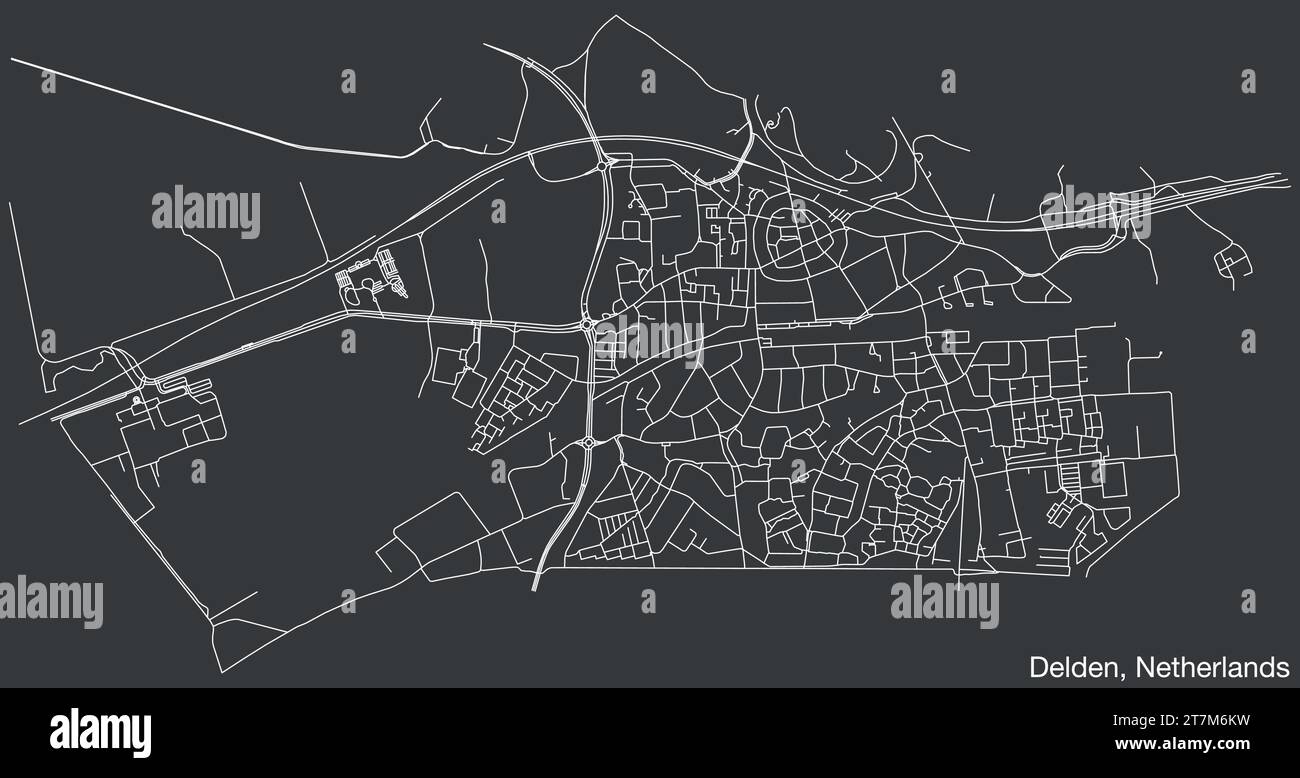 Street roads map of DELDEN, NETHERLANDS Stock Vector Image & Art - Alamy