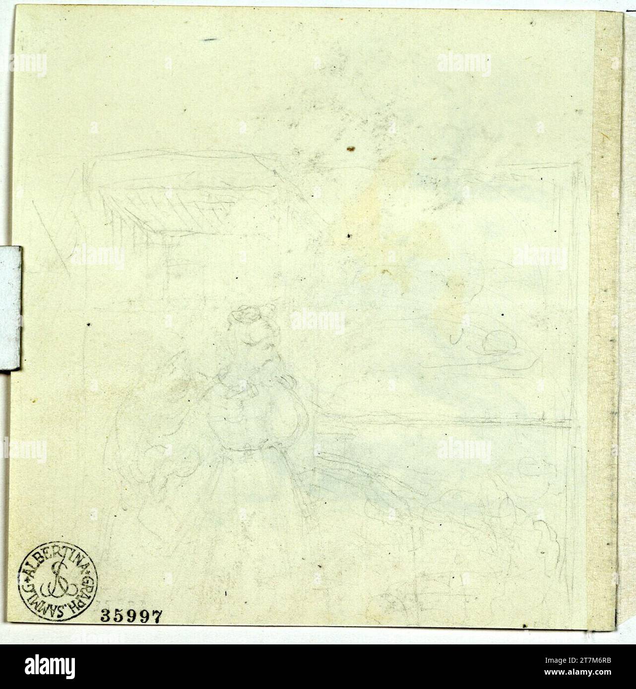 Peter Fendi Study of a standing woman (sheet from the ...