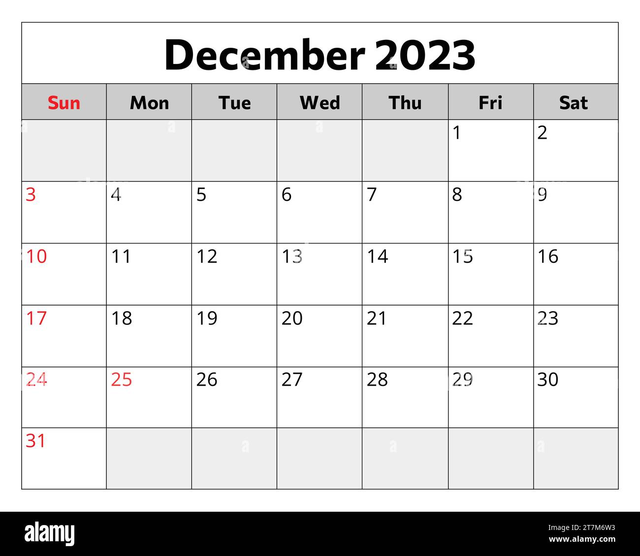 December 2023 monthly desk Cut Out Stock Images & Pictures - Alamy