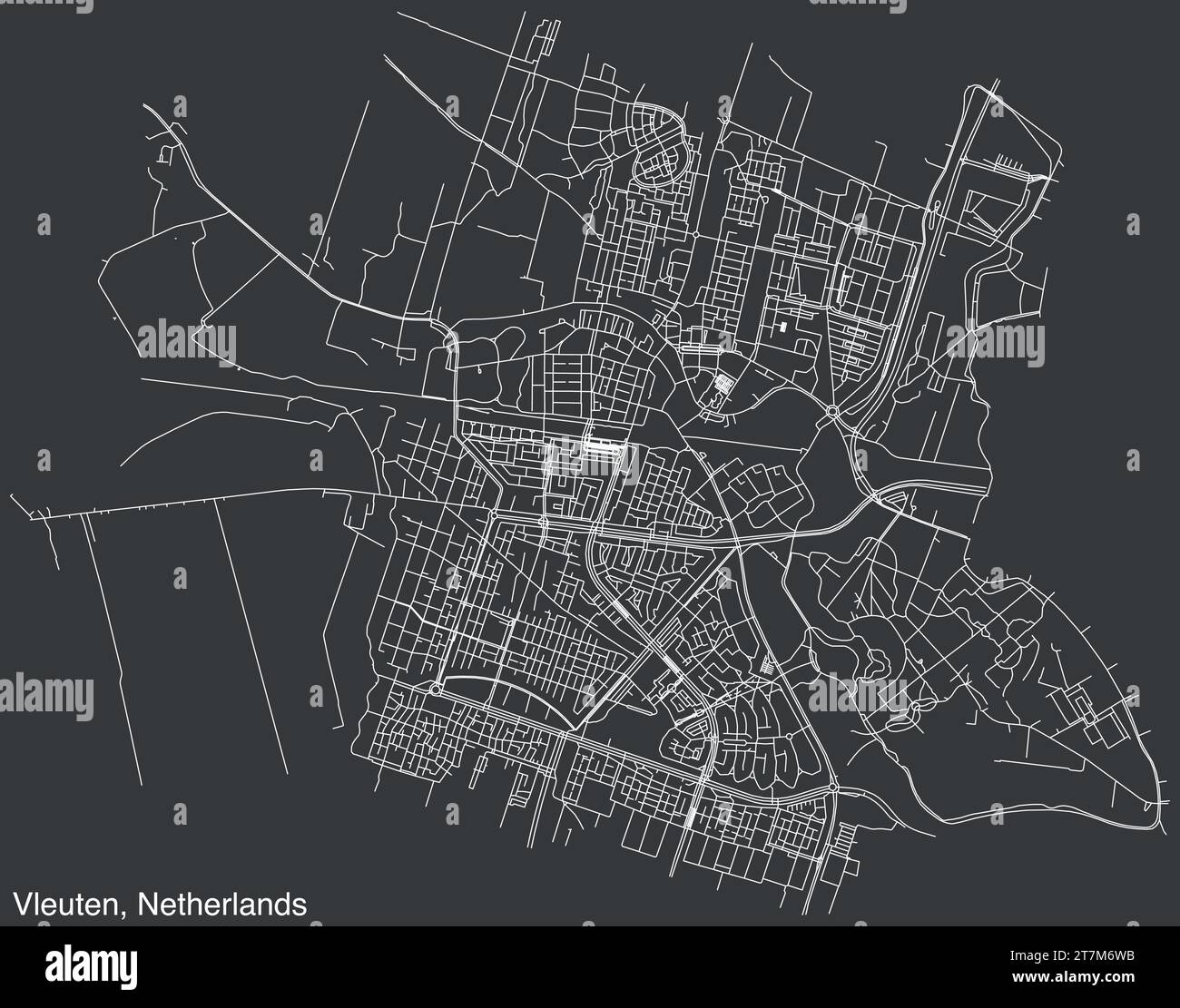 Street roads map of VLEUTEN, NETHERLANDS Stock Vector Image & Art - Alamy