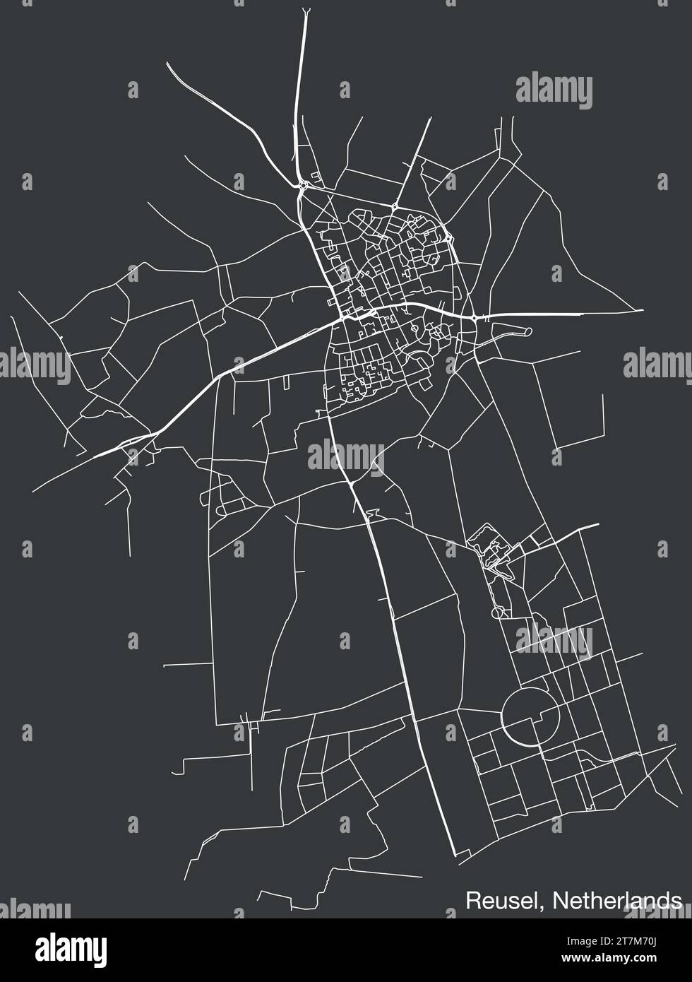 Street roads map of REUSEL, NETHERLANDS Stock Vector Image & Art - Alamy