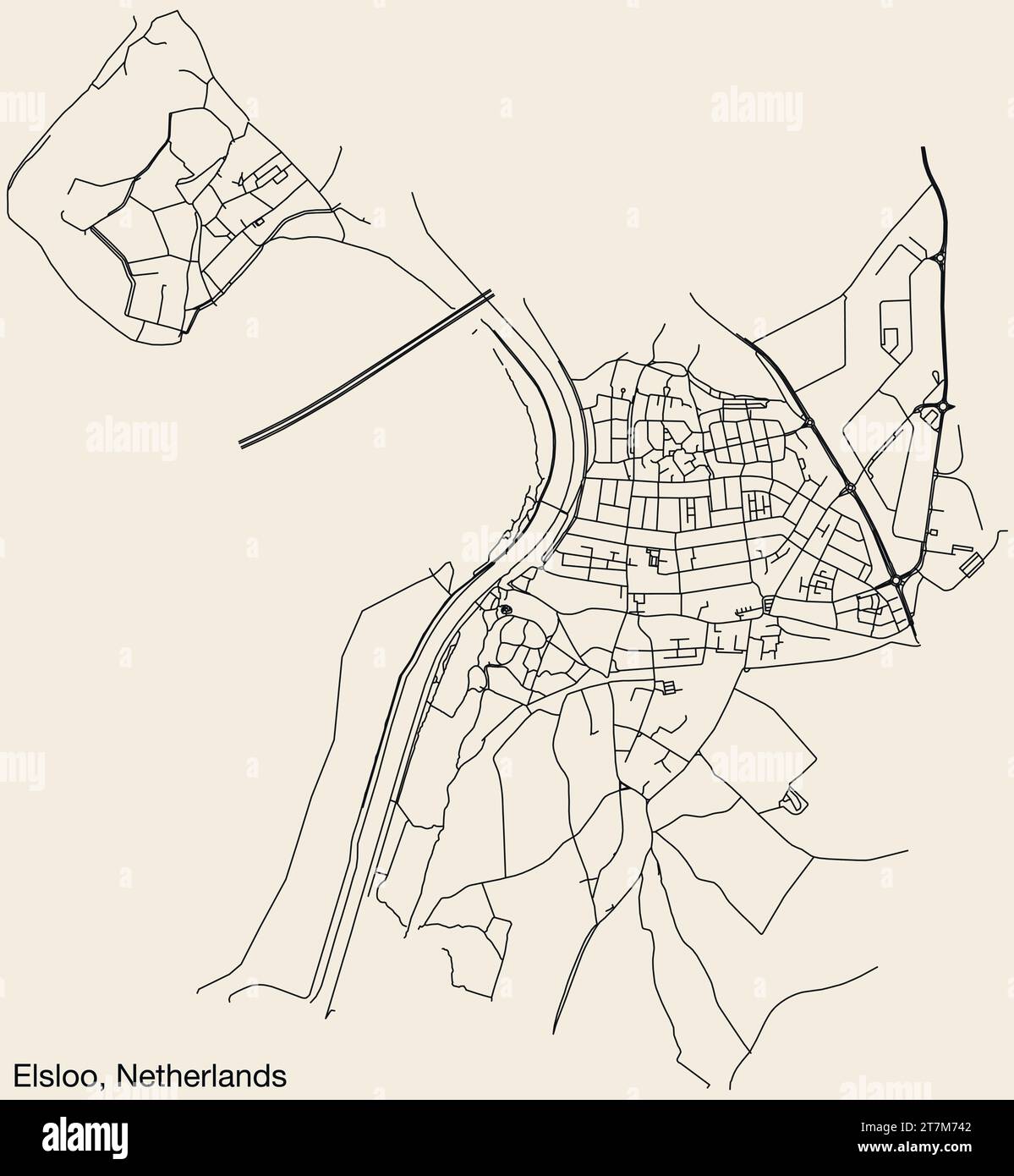 Street roads map of ELSLOO, NETHERLANDS Stock Vector Image & Art - Alamy