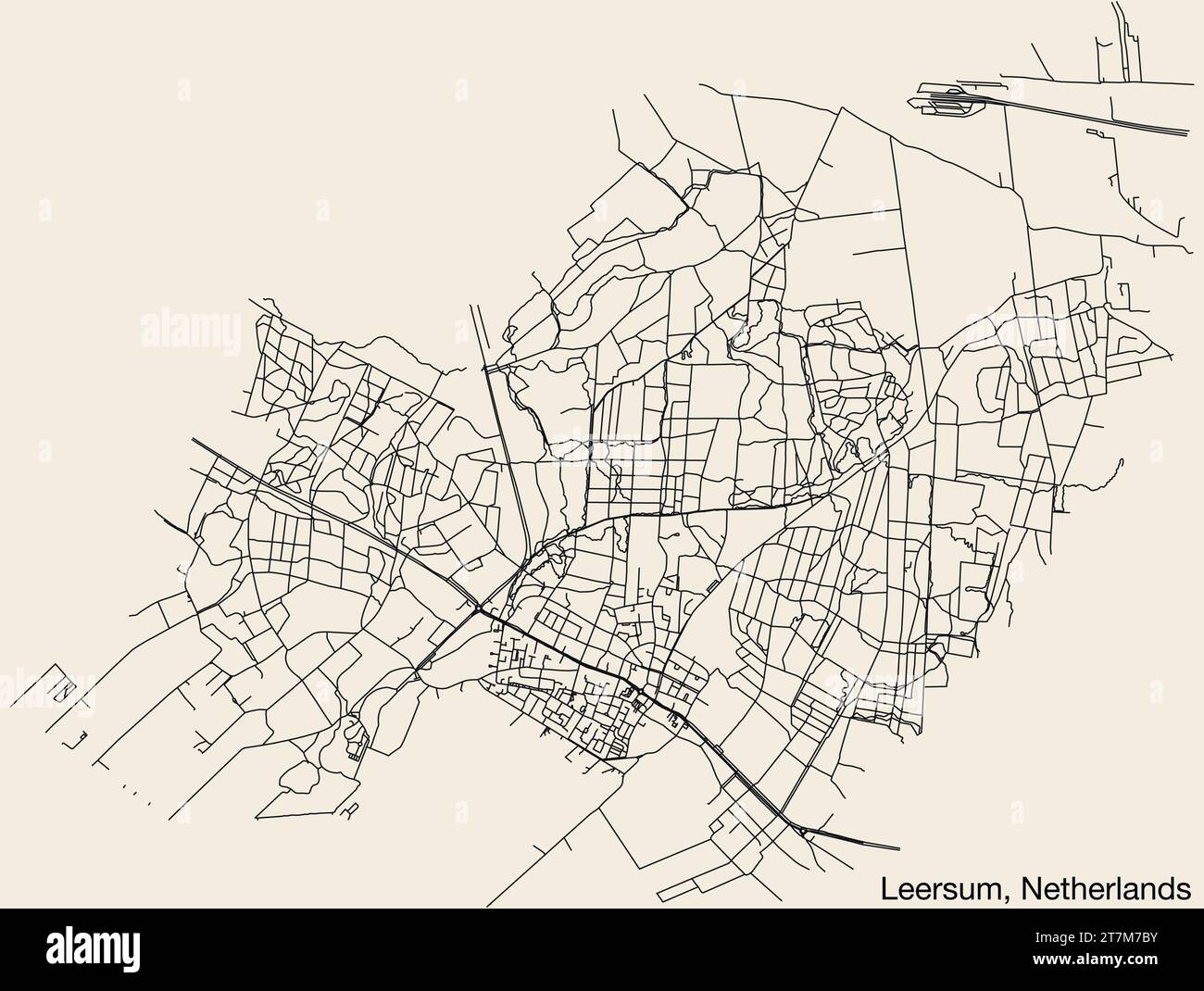 Street roads map of LEERSUM, NETHERLANDS Stock Vector Image & Art - Alamy