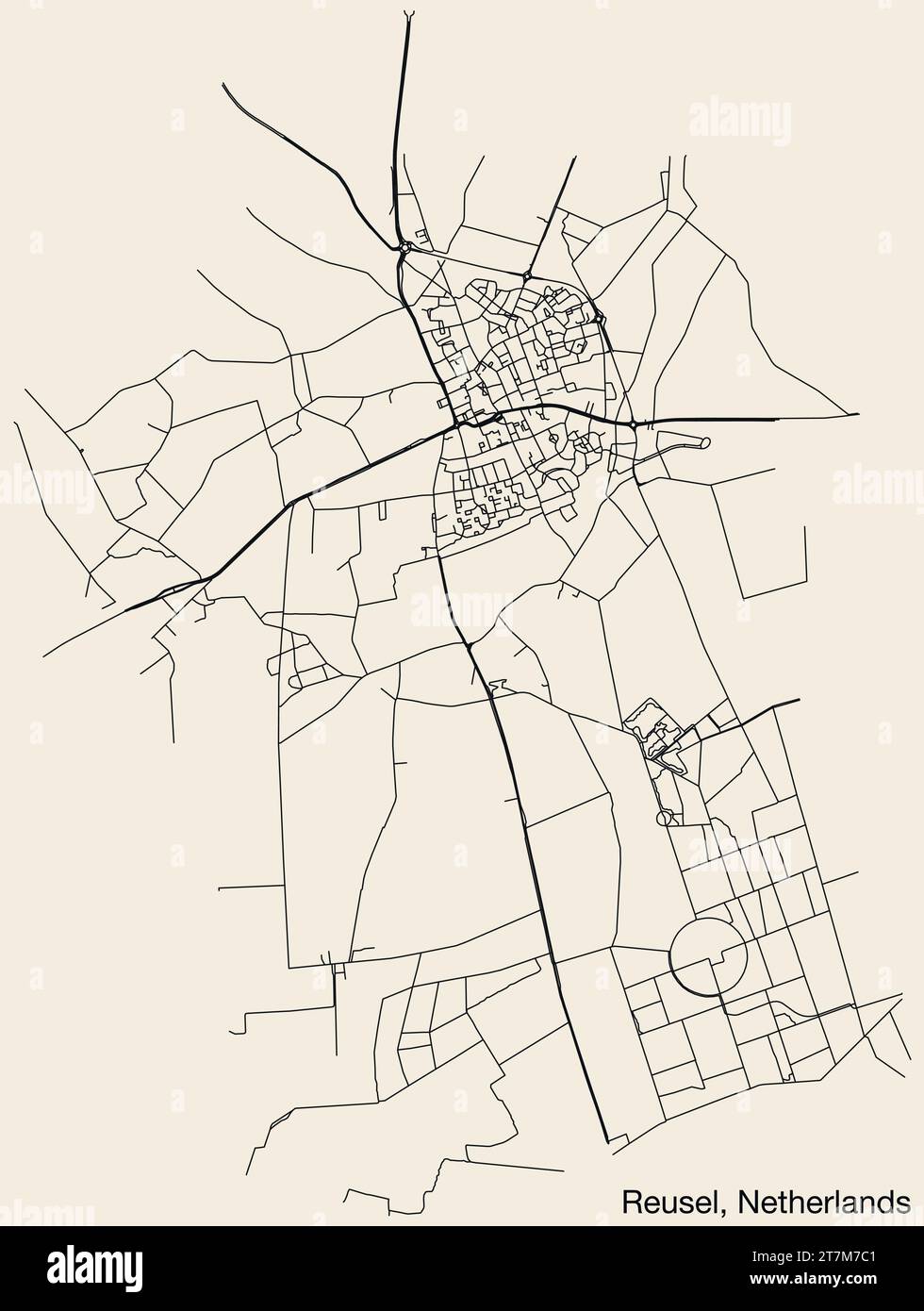 Street roads map of REUSEL, NETHERLANDS Stock Vector Image & Art - Alamy