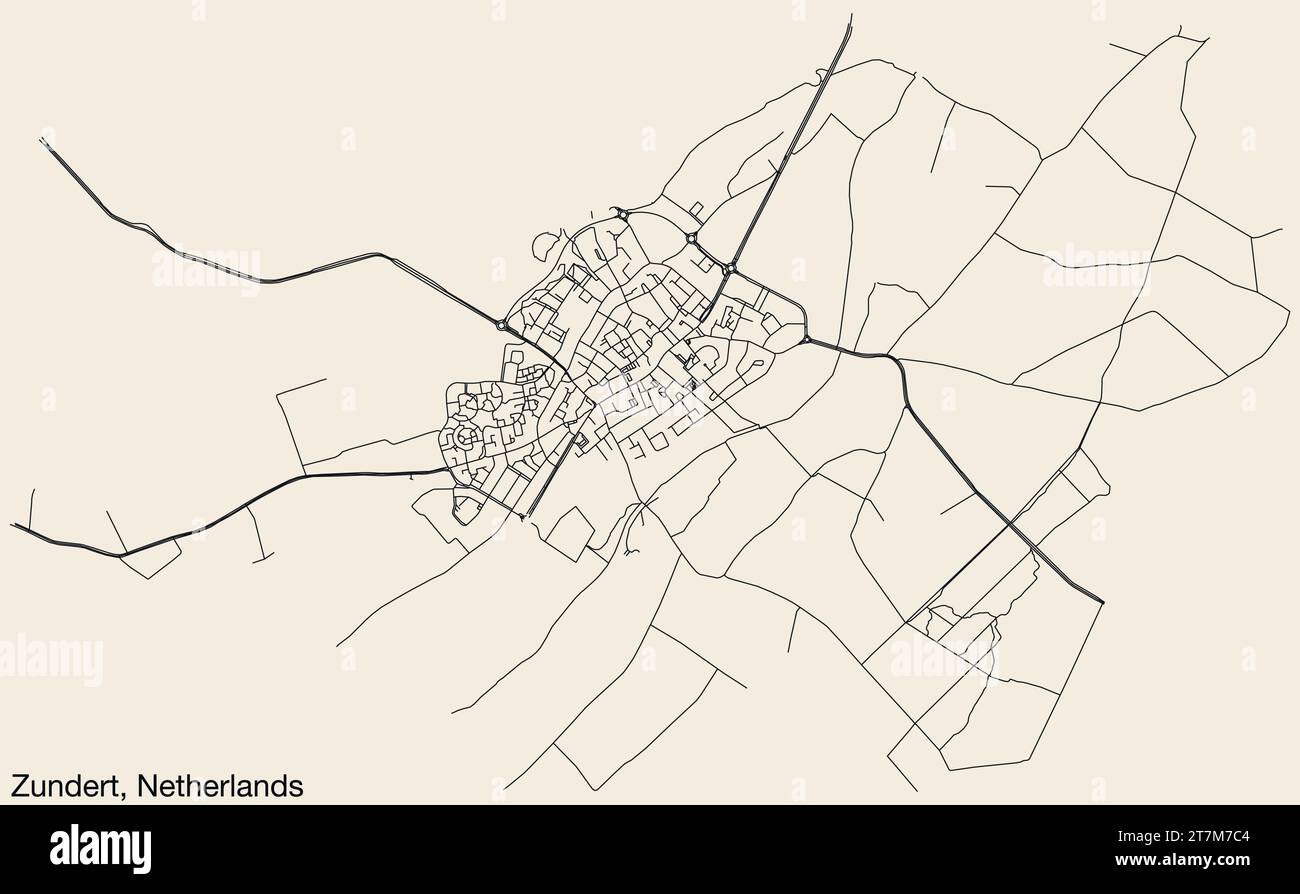 Street roads map of ZUNDERT, NETHERLANDS Stock Vector Image & Art - Alamy
